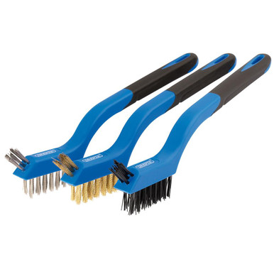 Draper 3 Piece Mini Wire Brush Soft Grip Set | Draper Wire Brushes ...