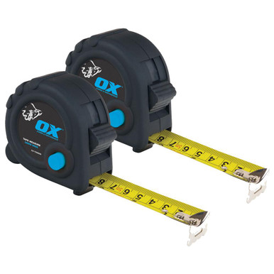 OX Trade Tape Measure 5m/16ft - Pack of 2 | OX Tools Tape Measures ...