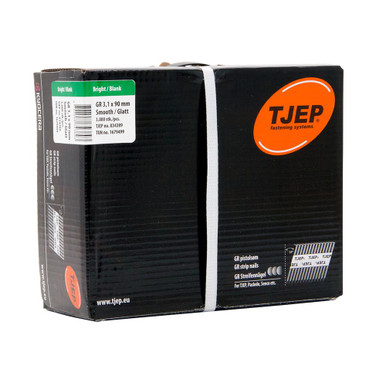 Tjep 90 x 3.1mm 34° Smooth Shank Bright Nails - Box of 3000 | Tjep ...