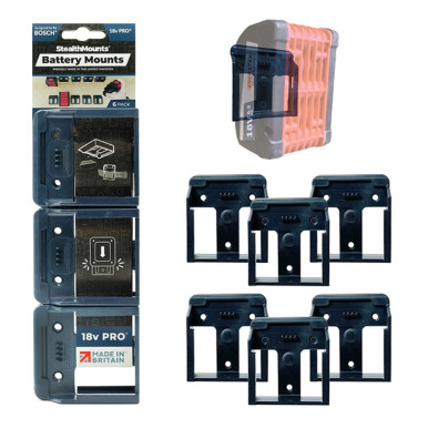 StealthMounts BLUE Battery Mounts for Bosch 18V Batteries - Pack of 6 ...
