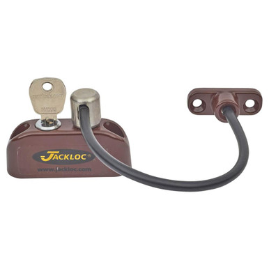 Jackloc Pro 5 key lockable window Restrictor - Brown | ITS.co.uk|