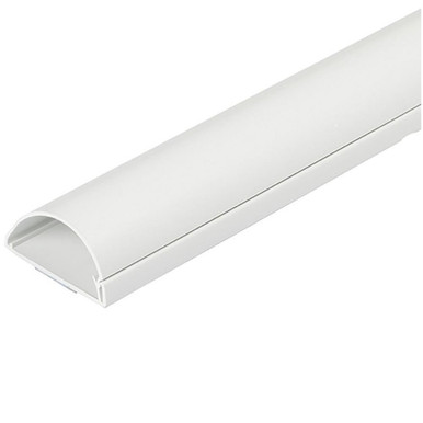 D-Line 20x10mm White Half Round Micro+ Trunking - 1x 2m Length, Self ...