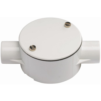 Tower 2W Through Box 20mm White CP5 | Tower Tower Junction Boxes ...