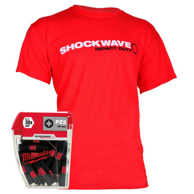 Milwaukee 35 Piece Screwdriver Bit Set & T-Shirt - ITS