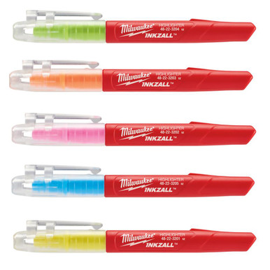Milwaukee INKZALL Highlighters Colour - Pack of 5 | Milwaukee Pens ...