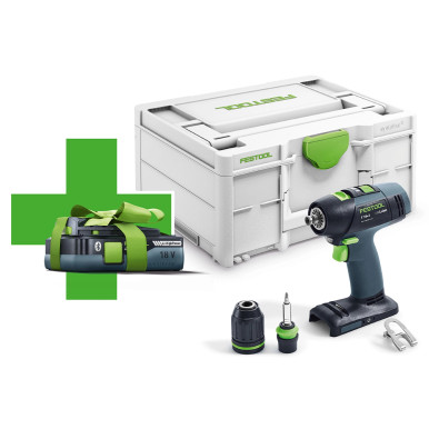 Festool T18+3 Cordless Drill with Free 4.0Ah Battery - ITS