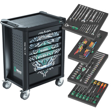 Wera 94 Piece '9700' Tool Roller Cabinet With Hand Tools And ...