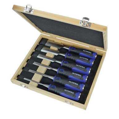 Faithfull 6 Piece Chisel Set in Wooden Case - ITS