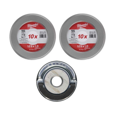 Milwaukee 125mm x 1.0mm Metal Cutting Discs & FIX TEC Nut | ITS.co.uk|