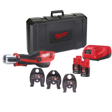 Milwaukee M12 HPT-202C M-Set FORCE LOGIC Hydraulic Press Tool, 2x 2.0Ah ...