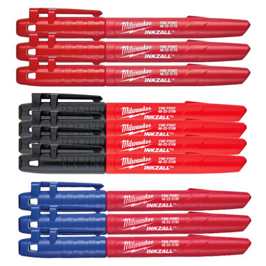 Milwaukee 10 Piece INKZALL Marker Pen Pack | Milwaukee Pens, Pencils ...