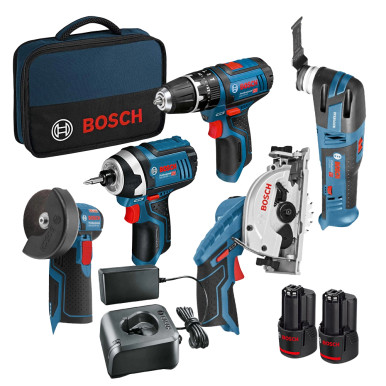 Bosch 5 Piece 12V Plumbers Power Tool Kit, 2x 2.0Ah Batteries, Charger ...