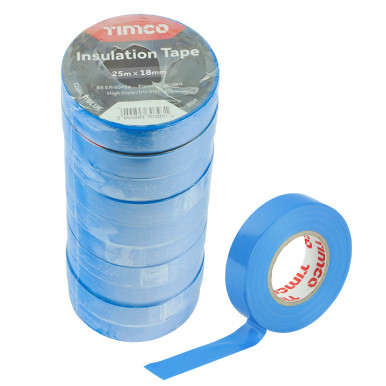 Timco PVC Insulation Tape, Blue - Pack of 10 | Timco Cable | ITS.co.uk