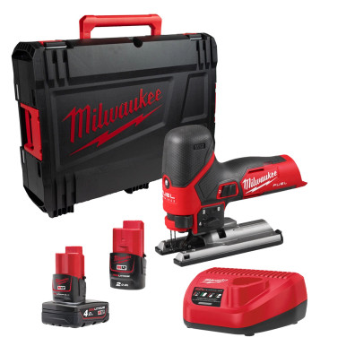 Milwaukee M12 FJS-422X 12V Bodygrip Jigsaw, 1x 4.0Ah, 1x 2.0Ah ...