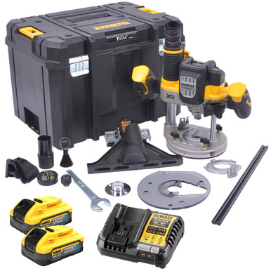 Dewalt DCW620H2-GB 18V 1/2" Plunge Router, 2x 5.0Ah Powerstack ...