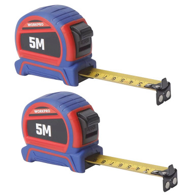WORKPRO WP261041 5.0m/16ft Magnetic Tape Measure - Pack of 2 - ITS