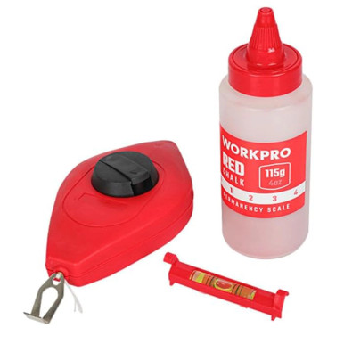 WORKPRO WP329019 30m Red Chalk Line Reel Set - ITS