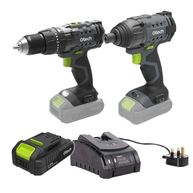Gtech 2 Piece 20V Brushless Power Tool Kit, 1x 2.5Ah Battery & Charger ...