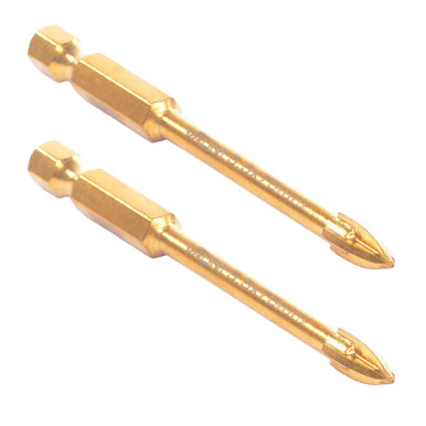 Vaunt 5.5mm × 70mm Tile & Glass Cross Tip Drill Bits - Pack of 2 - ITS
