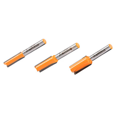 Vaunt 3 Piece Router Cutters 8.0mm/10mm/12mm Straight 1/4" Shank Set - ITS