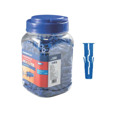 Rawlplug 8.0 x 32mm Blue UNO Plastic Wall Plugs - Pack of 500 - ITS