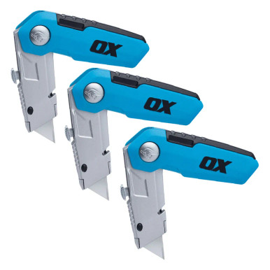 OX Pro Retractable Folding Knife - Pack of 3 - ITS