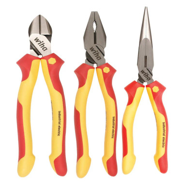 Wiha 38637 3 Piece VDE Industrial Pliers Set - ITS