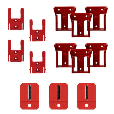 StealthMounts 12 Piece RED Mounts for Milwaukee M18 Tools - ITS