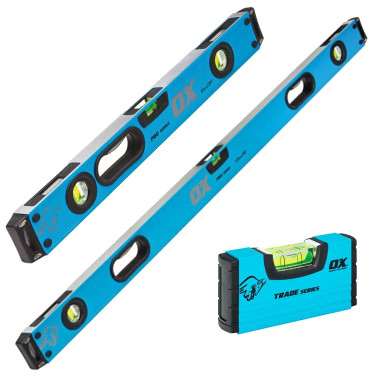 Ox Pro 3 Piece Spirit Level Set (100mm, 600mm & 1200mm) - ITS