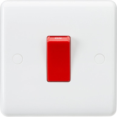 Knightsbridge CU8331 45A DP Switch (1G Size) - Red Rocker - ITS