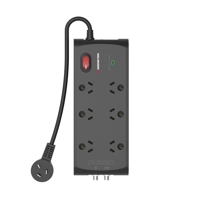 Monster 6 Socket Surge Protection Board with F-Type Connectors - MAD ...