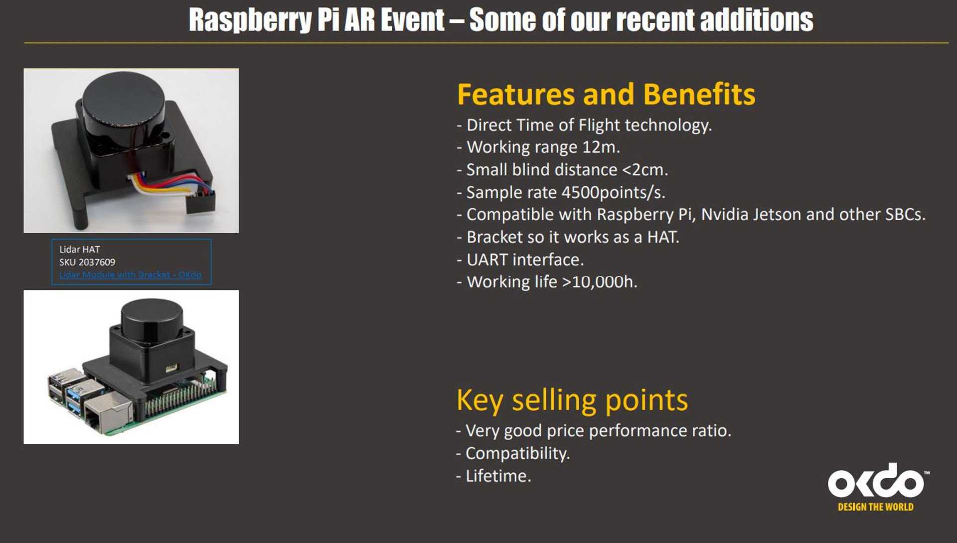 Okdo Lidar Module with Bracket Development Kit for LiDAR_LD06 Raspberry ...