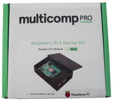 MULTICOMP PRO Raspberry Pi 4B Starter Kit, 4GB SDRAM, 16 Gig SD, Black ...