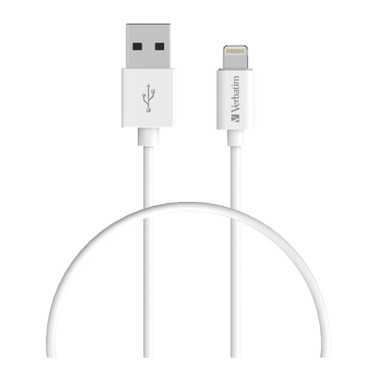 Verbatim Charge & Sync Lightning Cable 1m - White--Lightning to USB A ...