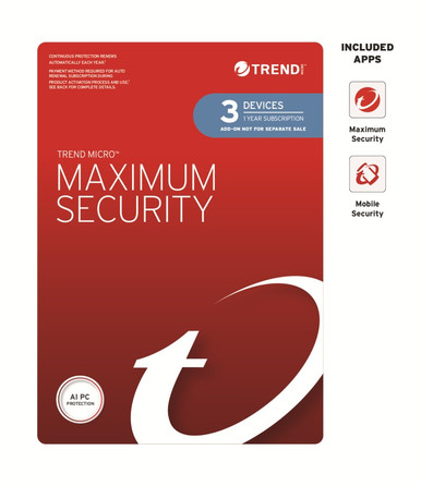Trend Micro Maximum Security (3 STRENDMAXSECRET3-1Y-O