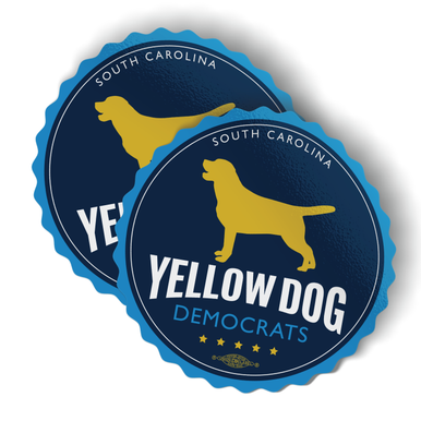 Yellow Dog Democrats (3" x 3" Vinyl Sticker -- Pack of Two!) - South ...