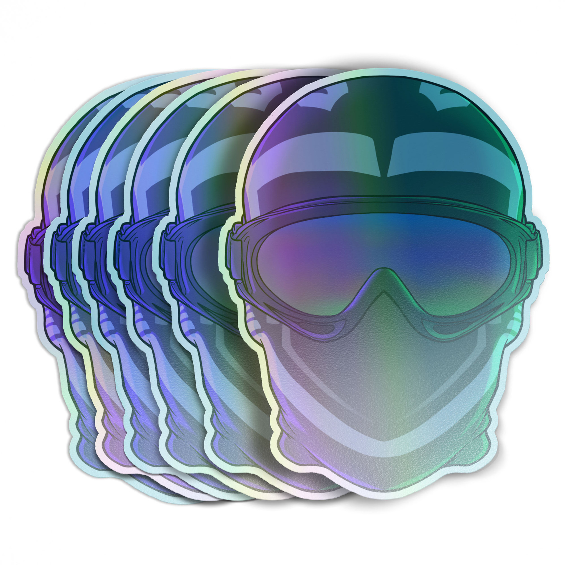 Print Shoot Repeat Sticker - Mask Face Holographic