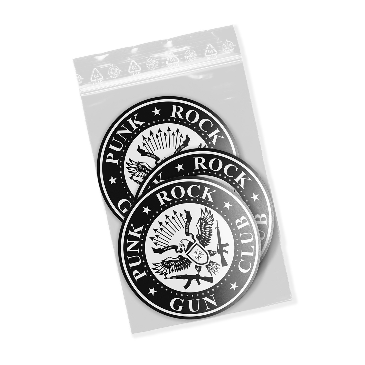Punk Rock Gun Club Logo Sticker - 3 Pack