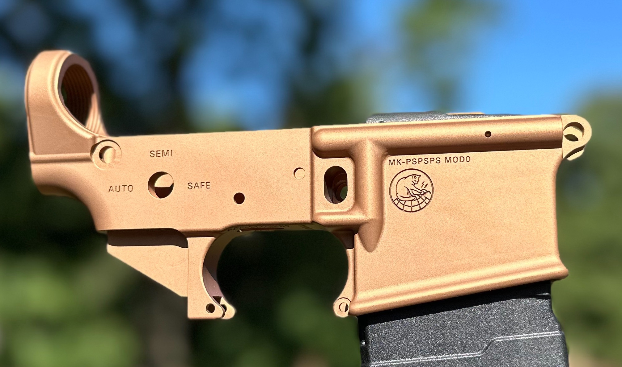 Bad Attitude Department AR15 Lower Receiver - MK-PSPSPS MOD 0 - Bronze