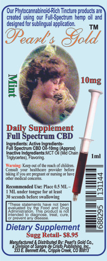 PEARL’S GOLD - CBD DAILY SUPPLEMENT - 10MG CBD/1ML