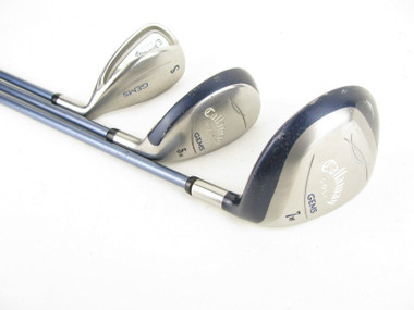 Set of 3 LADIES Callaway GEMS 7 wood, #5 Hybrid and Sand Wedge with ...