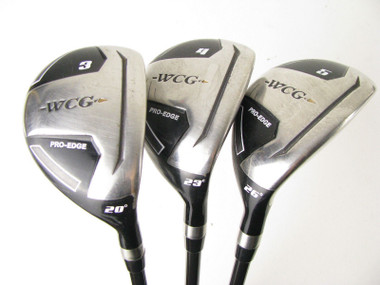 Set of 3 Warrior WCG Pro Edge Hybrids 3h,4h,5h with Graphite Regular +Headcovers - Clubs n ...