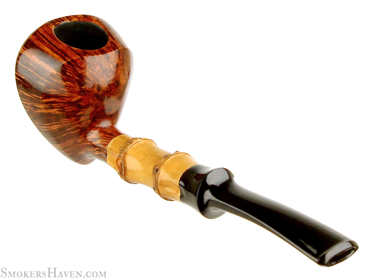 Li Zhesong Pipe Smooth 1/4 Bent Elephants Foot w/ Bamboo - SmokersHaven.com