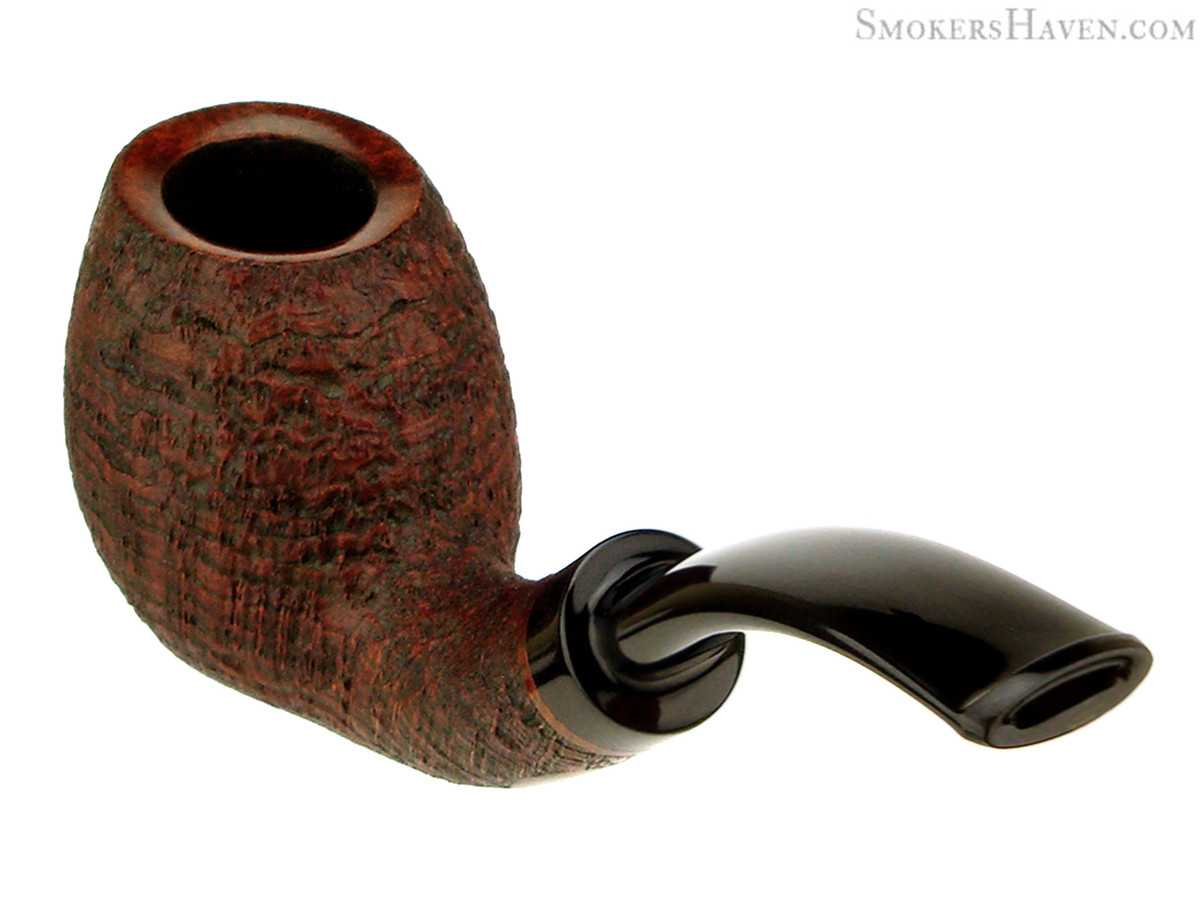 Jerry Crawford Pipe 1/2 Bent Ring blast Danish Brandy - SmokersHaven.com