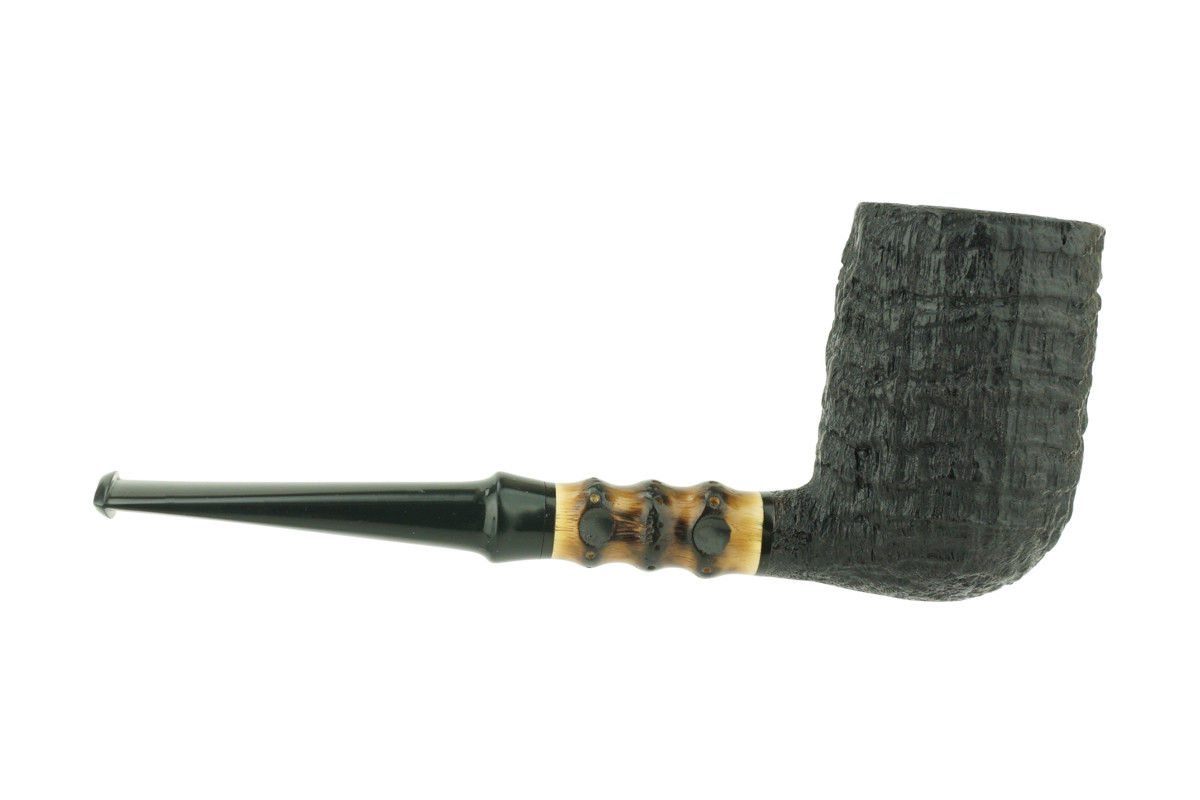 Ryan Alden Pipe Blasted Billiard w/ Bamboo - SmokersHaven.com