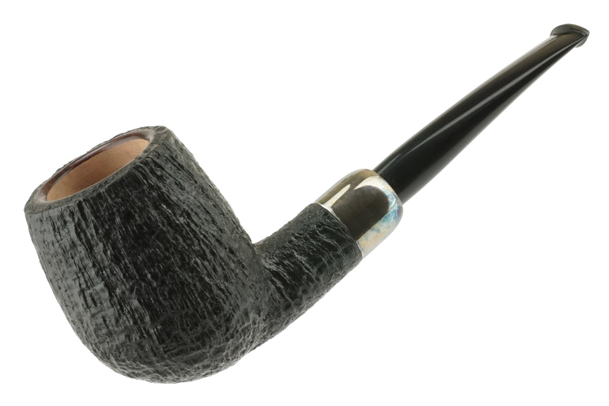 Ryan Alden Pipe Blasted Bent Brandy w/Silver - SmokersHaven.com