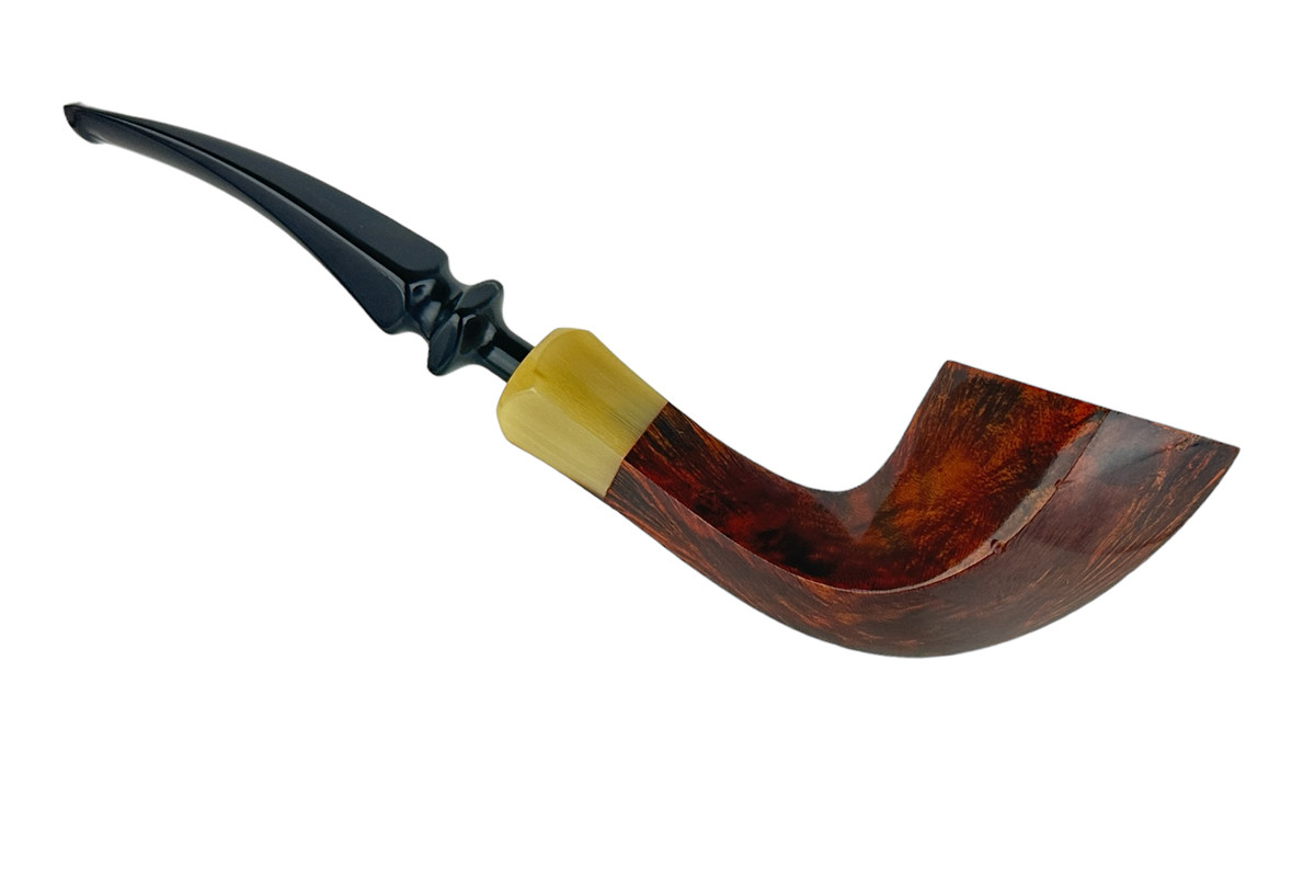 Danish Estate Pipe W.O. Larsen Smooth Panel Horn with Horn Deco E13831 ...
