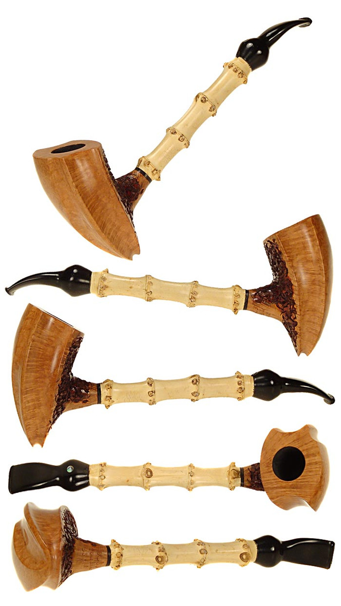 Kirk Bosi Estate Pipe Elephants Foot w/ Bamboo UNSMOKED! - SmokersHaven.com
