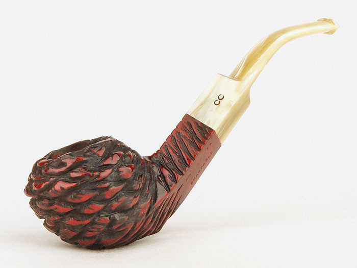 Chacom Estate Pipe Champagne Bent Carved Bulldog 280 - SmokersHaven.com