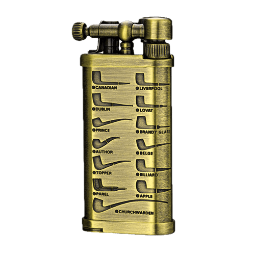 im Corona Lighter Old Boy Antique Brass Pipe Shapes - SmokersHaven.com